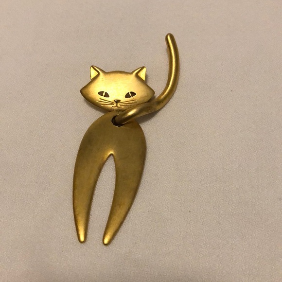 Jonette Jewelry | Jewelry | Vintage Jj Cat Brooch Matte Gold Tone ...
